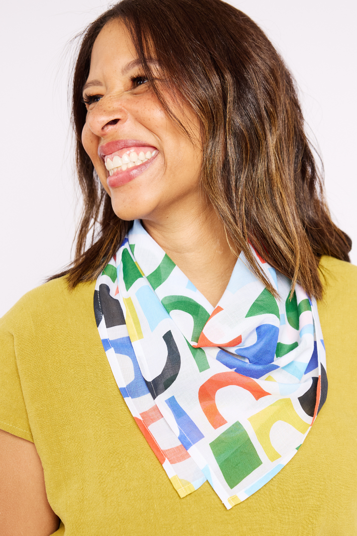 Organic Cotton Bandana - Colorful Shapes – Lilla Barn Clothing