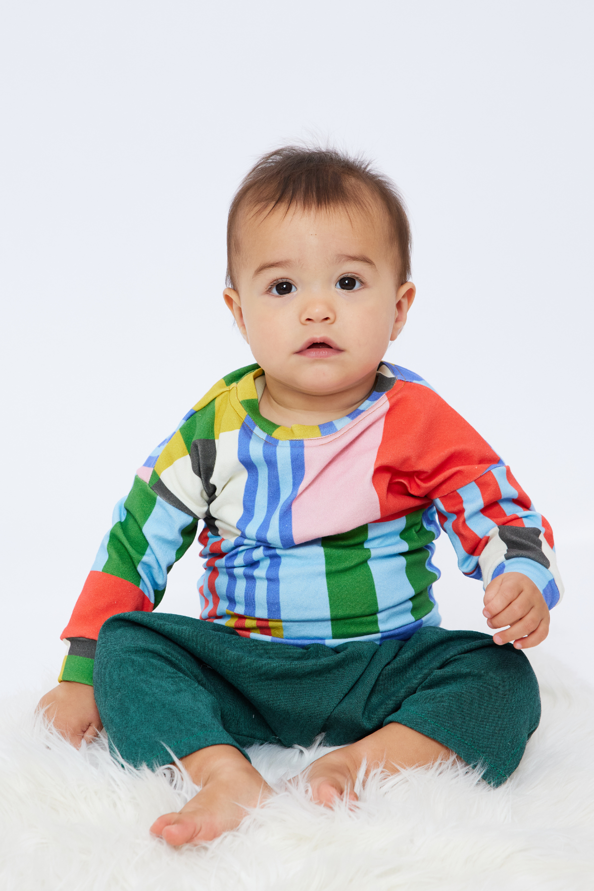 Colorful Baby & Toddler Organic Cotton Top | Bright Stripes – Lilla ...